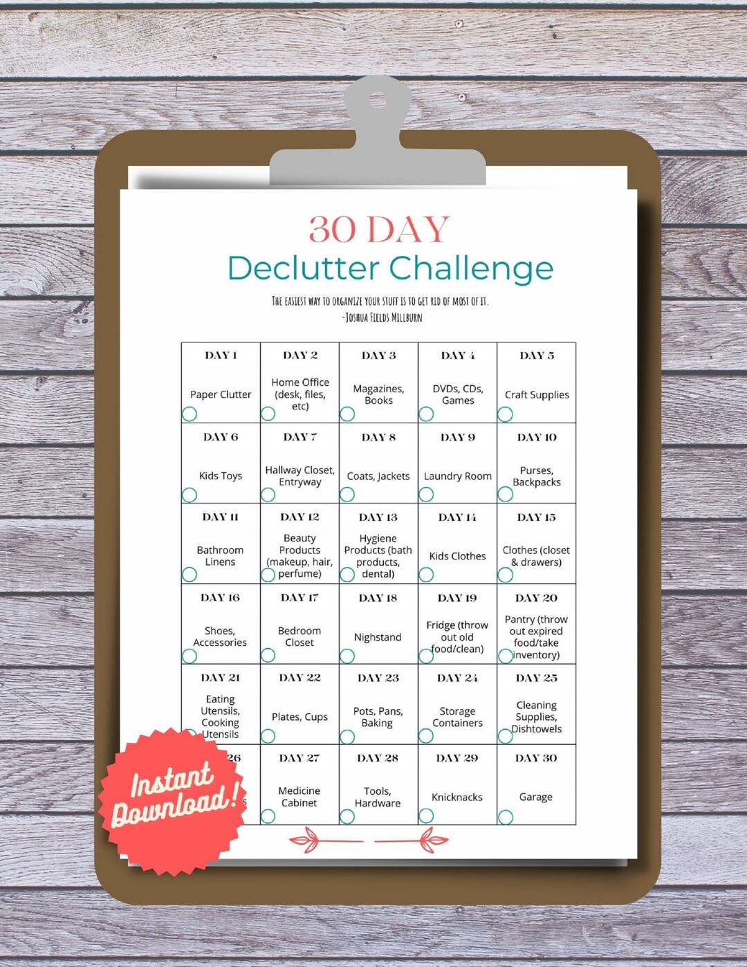 30 Day Declutter Challenge - Etsy