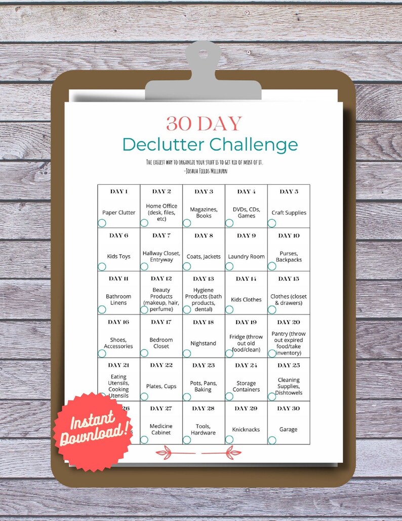 30 Day Declutter Challenge - Etsy