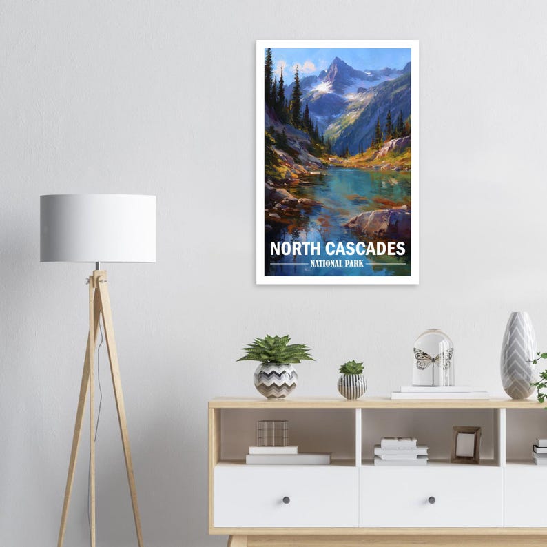 North Cascades National Park Poster | Alpine Lake Wall Art | Pacific ...