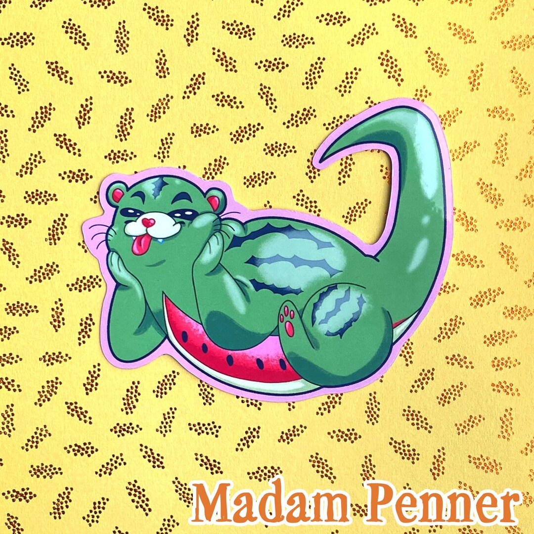 Watermelon Otter Sticker - Etsy