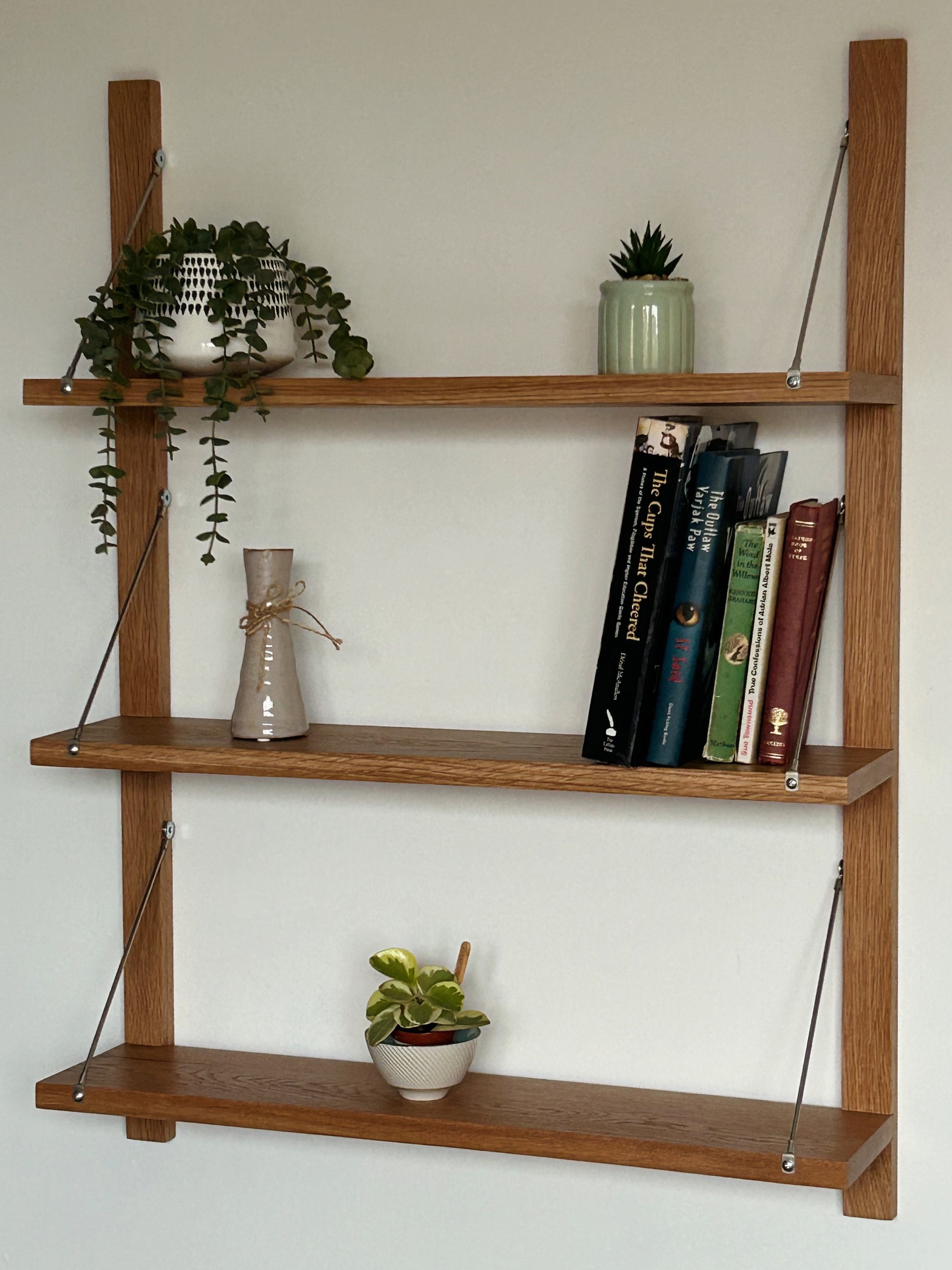 Scandinavian Style Oak Shelves Minimalist Contemporary Design Handmade ...