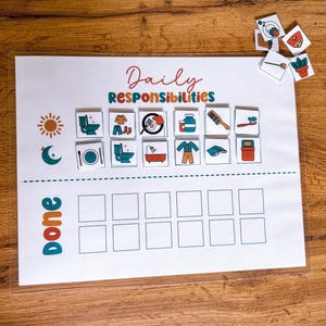 Daily Responsibilities Chart - Daily Checklist - Printable Daily ...