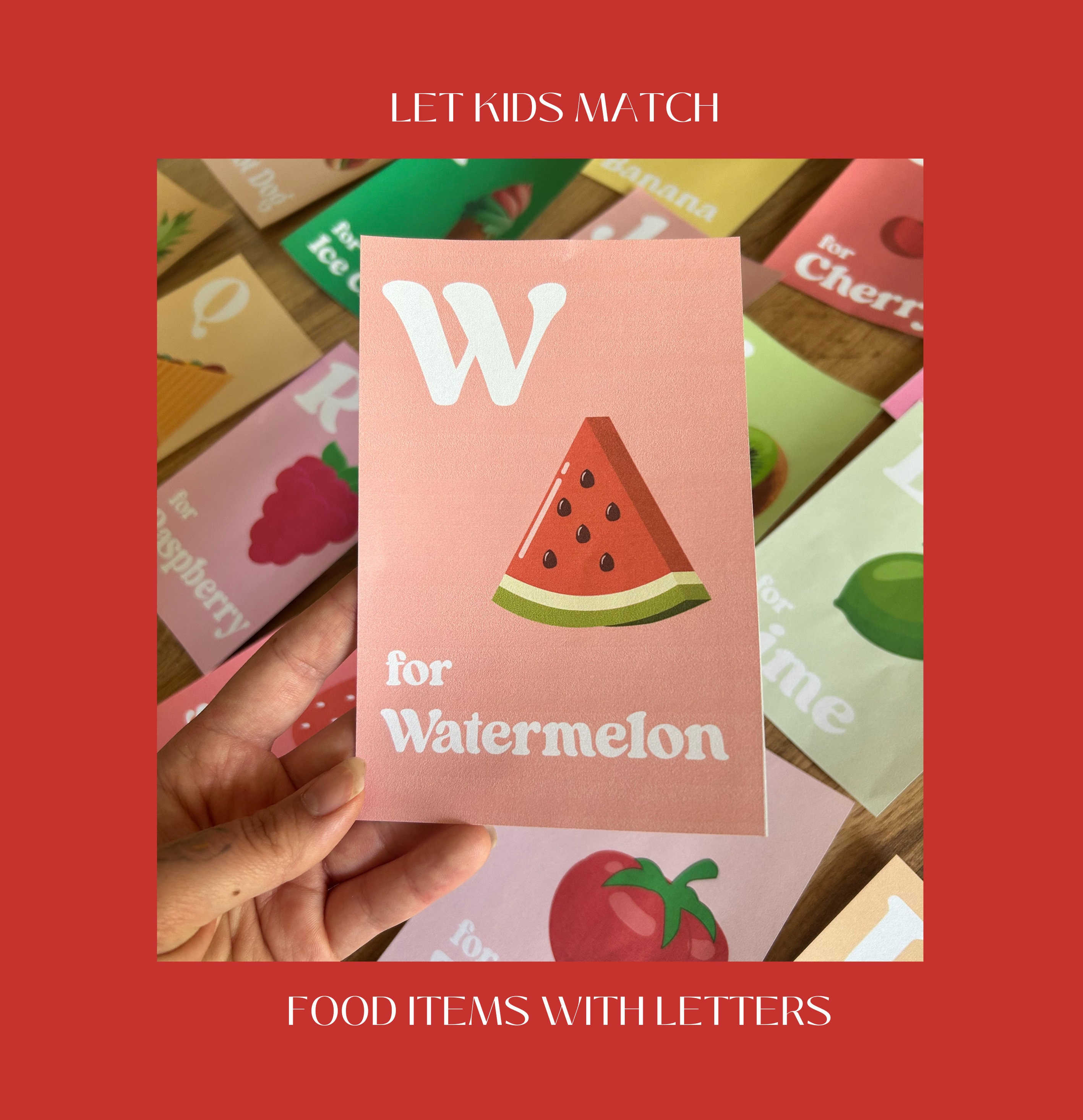 Printable Food Alphabet Cards for Toddlers - Printable Alphabet ...