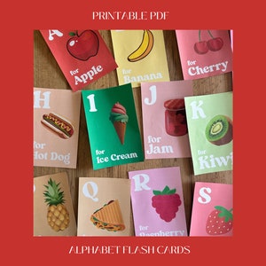 Printable Food Alphabet Cards for Toddlers - Printable Alphabet ...