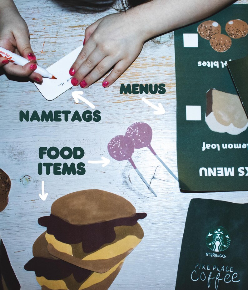 Starbucks Dramatic Play Printable for Kids | Preschool Coffee Shop Role ...