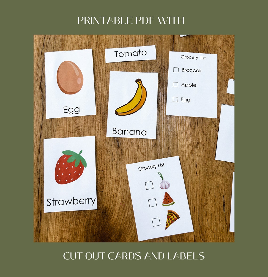 Printable Montessori Food Flash Cards for Kids Printable Montessori ...