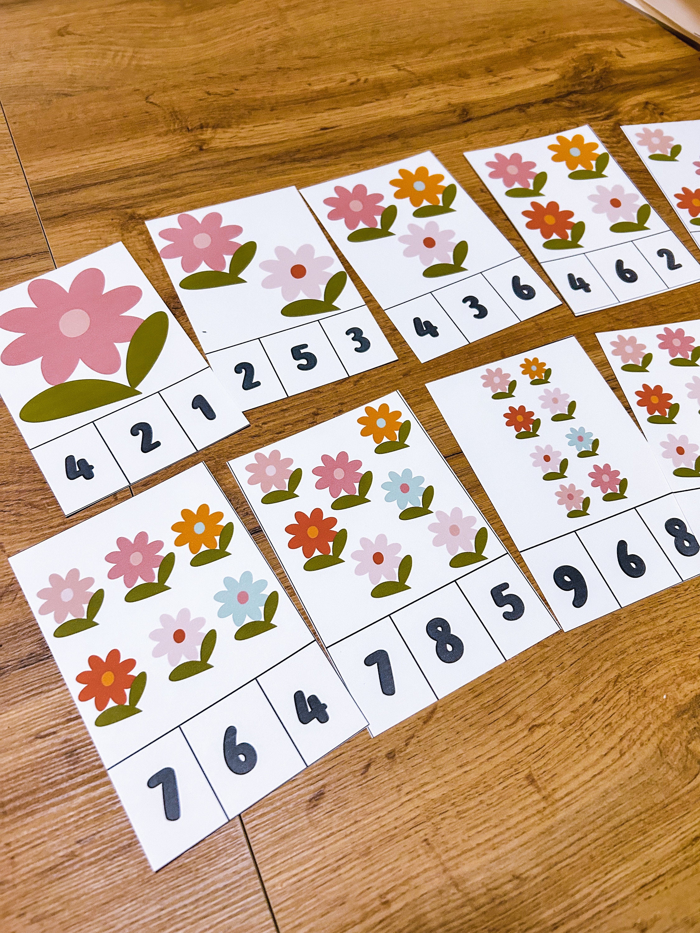 Flower Count and Clip Cards - Instant Download - Montessori Toddler ...