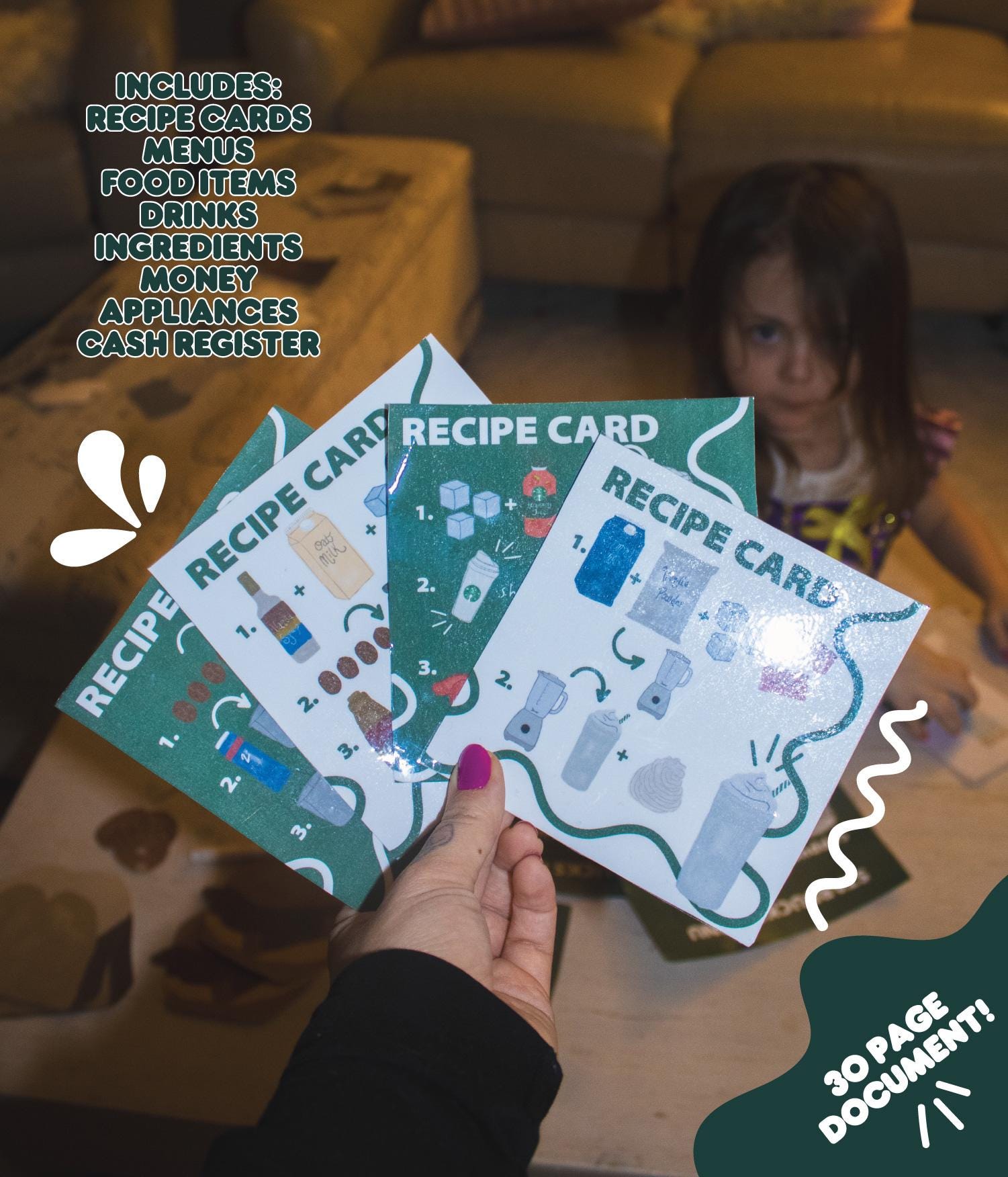 Starbucks Dramatic Play Printable for Kids | Preschool Coffee Shop Role ...