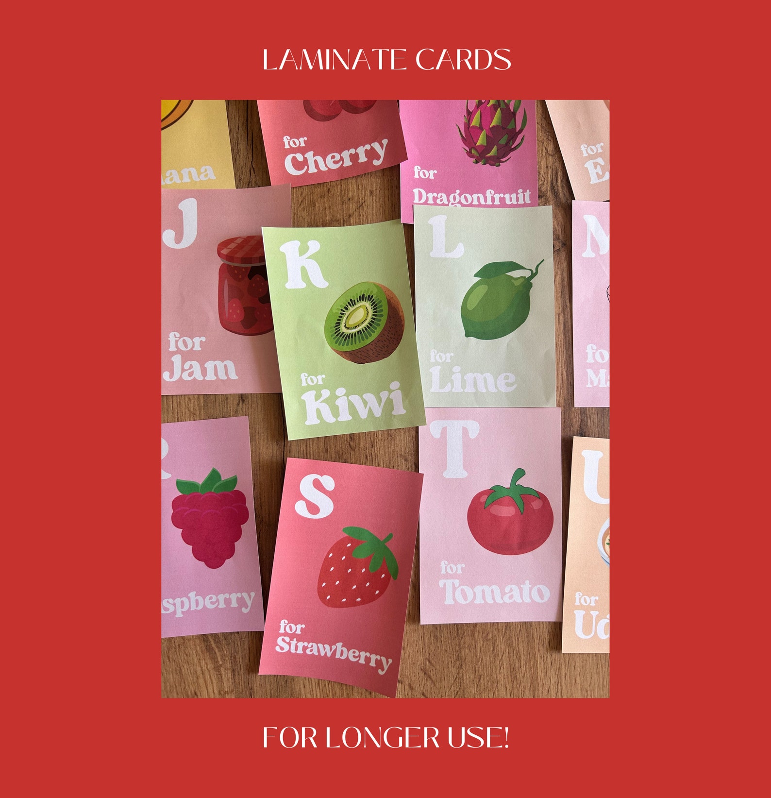 Printable Food Alphabet Cards for Toddlers - Printable Alphabet ...