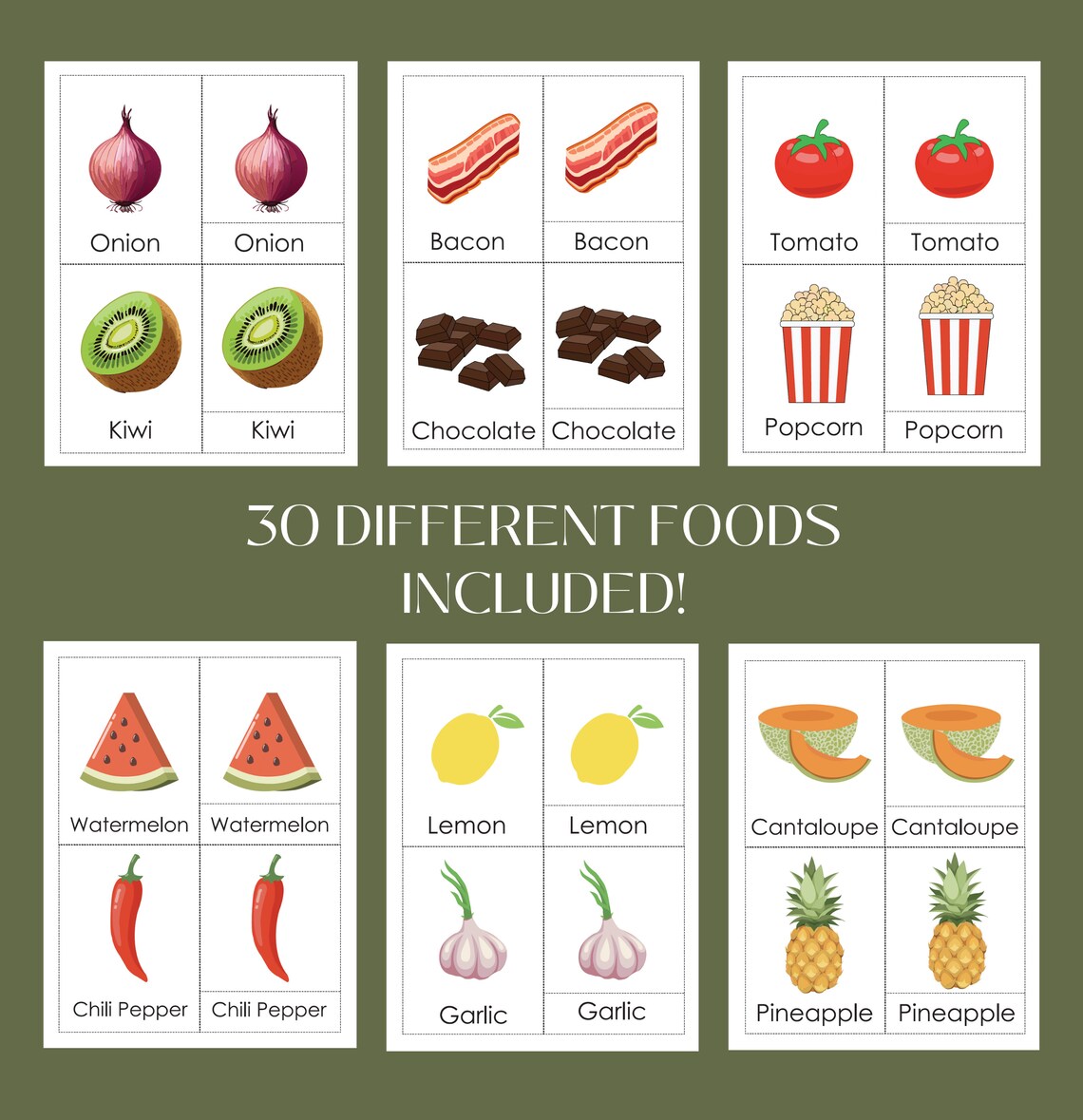 Printable Montessori Food Flash Cards for Kids Printable Montessori ...