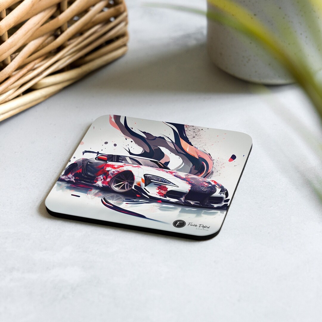 Artistic Representation Toyota Supra MKV Cork-back Coaster - Etsy