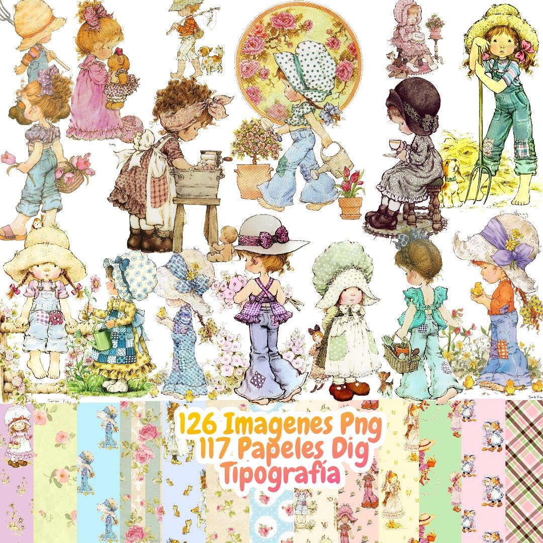 Sarah Kay Png Images Kit Cliparts Clip Art Plus Digital Papers - Etsy