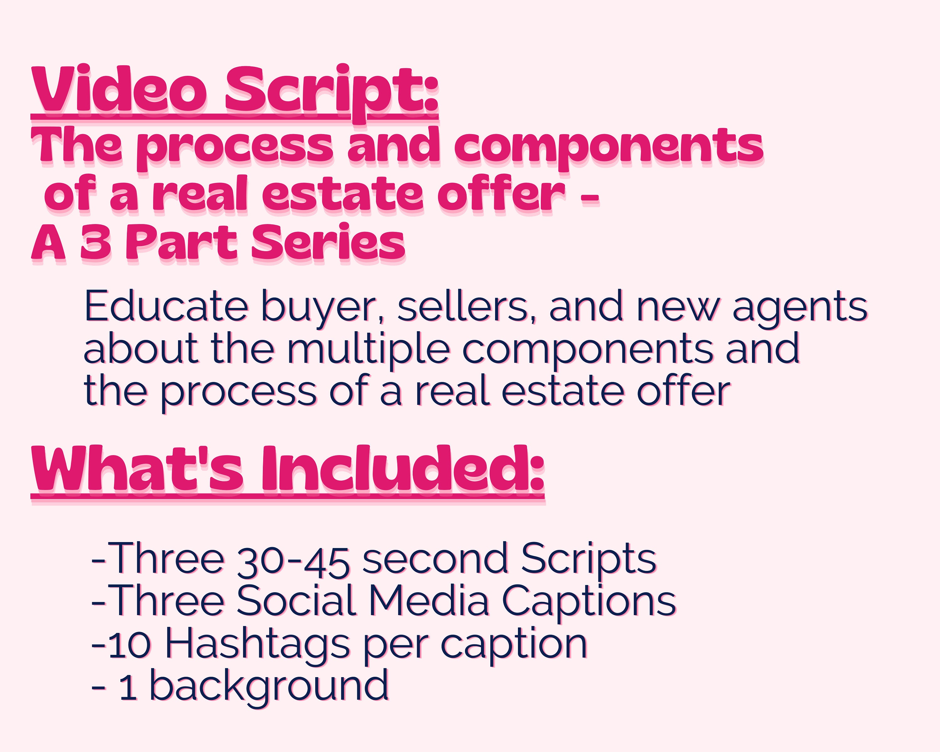 SCRIPT BUNDLE, 3 Reel Scripts, Selling a Home, Marketing for Realtors ...