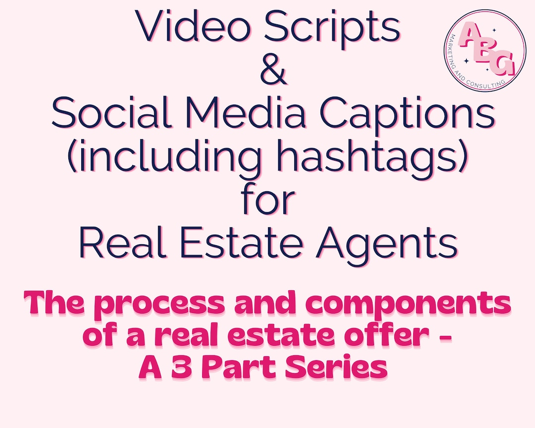 SCRIPT BUNDLE, 3 Reel Scripts, Selling a Home, Marketing for Realtors ...