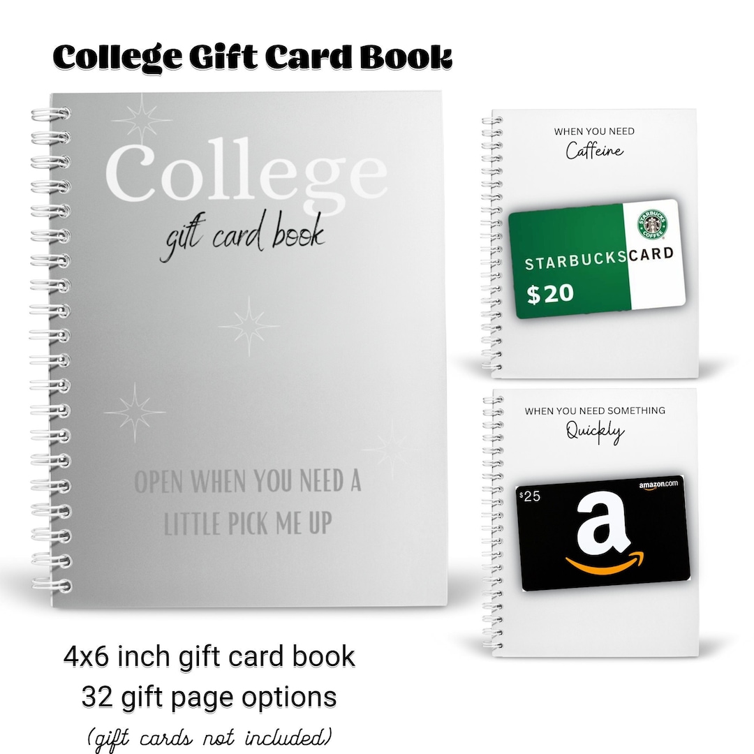 Printed Custom College Gift Card Book | Gift Card Holder | Student Gift ...