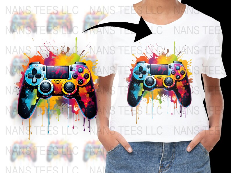Controller Rainbow Splash Graphic SVG PNG DXF Eps Graphic - Etsy