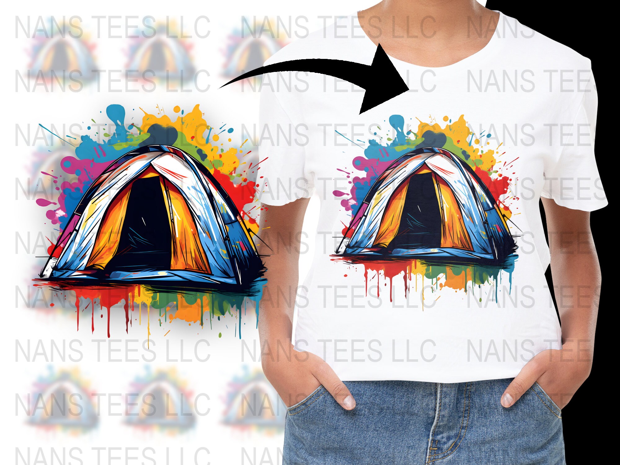 Camping Tent Rainbow Splash Graphic SVG PNG DXF Eps - Etsy