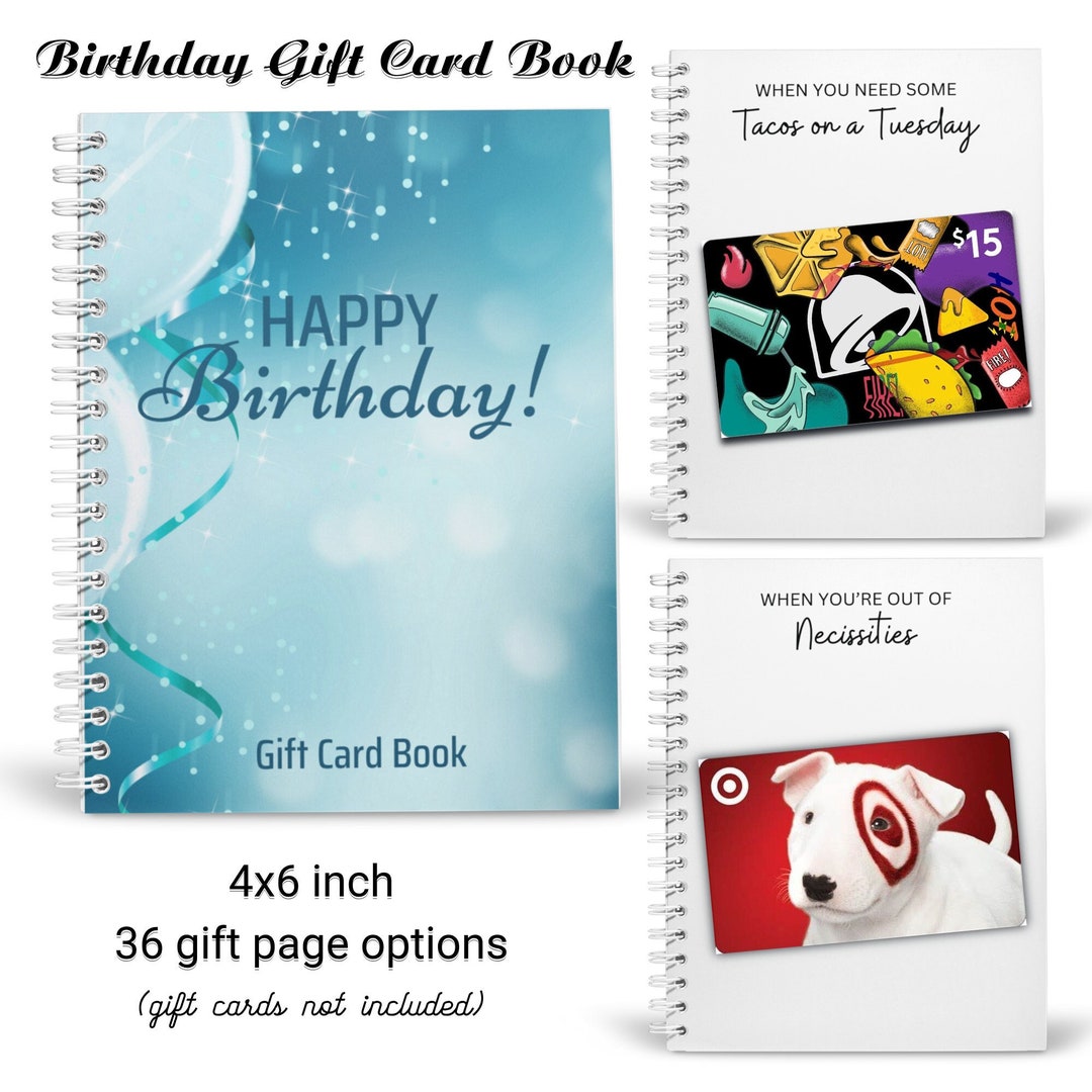 Printed Custom Birthday Gift Card Book | Birthday Gift Card Holder ...