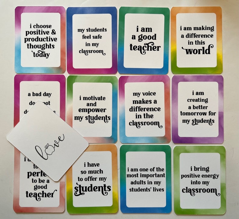 Teacher Affirmation Cards Gift Ideas for Teachers Teacher - Etsy
