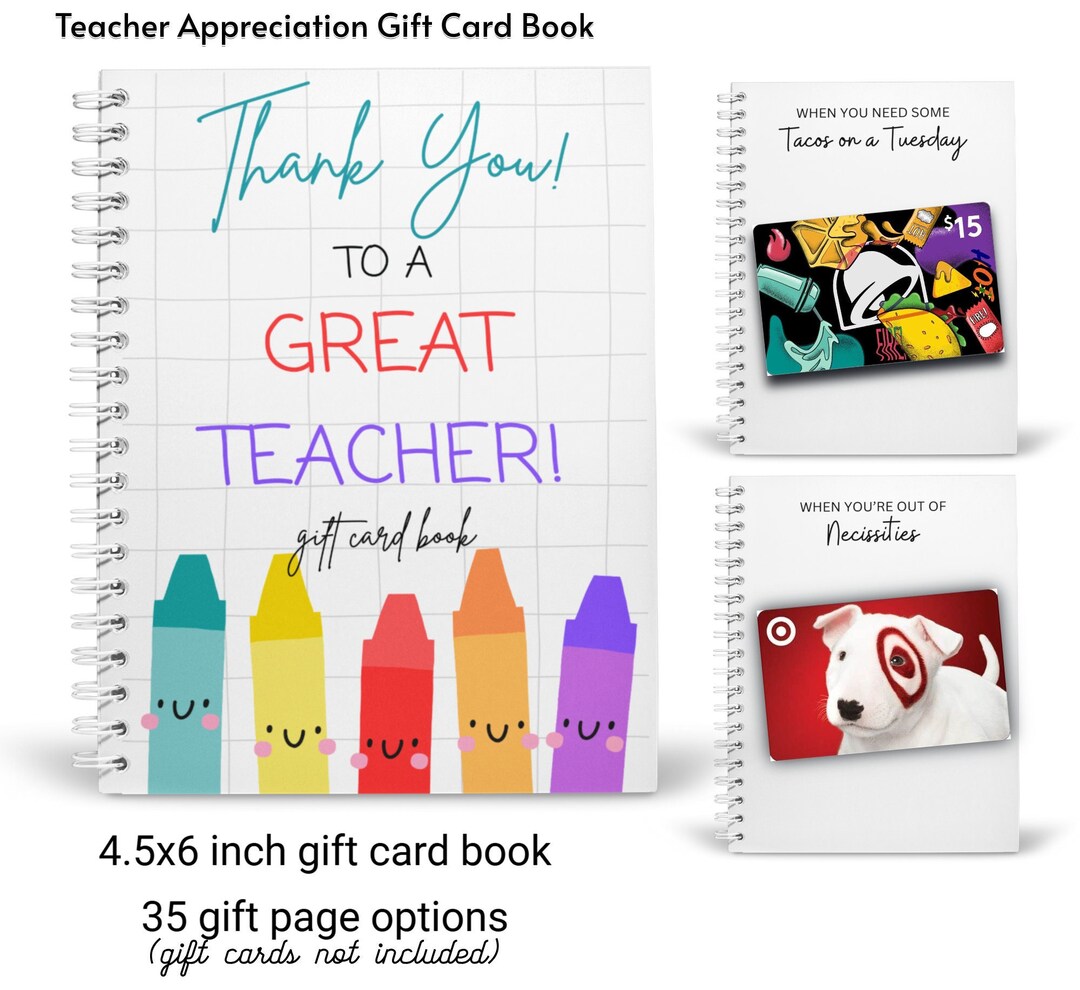Personalized Teacher Appreciation Gift Card Book: Custom Educator Gift ...