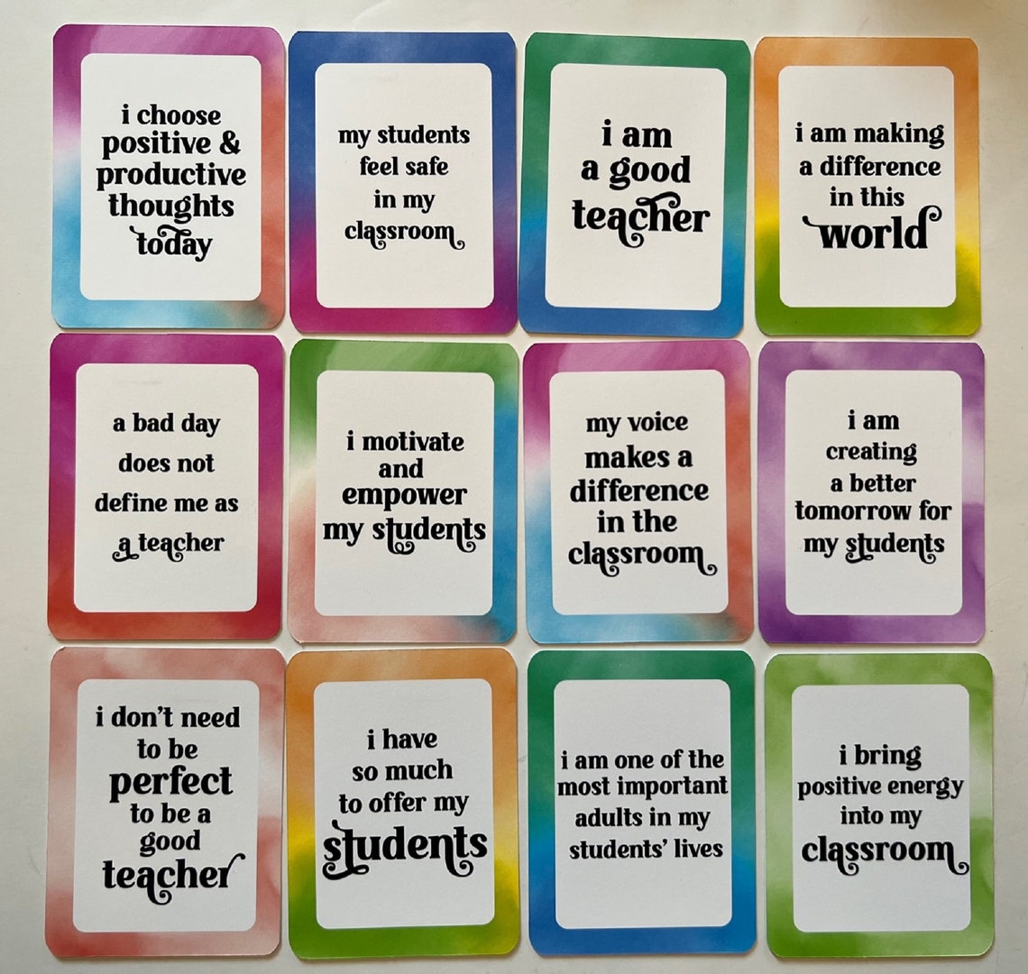 Teacher Affirmation Cards Gift Ideas for Teachers Teacher - Etsy