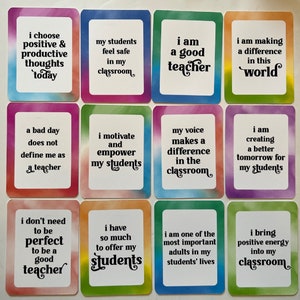 Teacher Affirmation Cards Gift Ideas for Teachers Teacher Appreciation ...