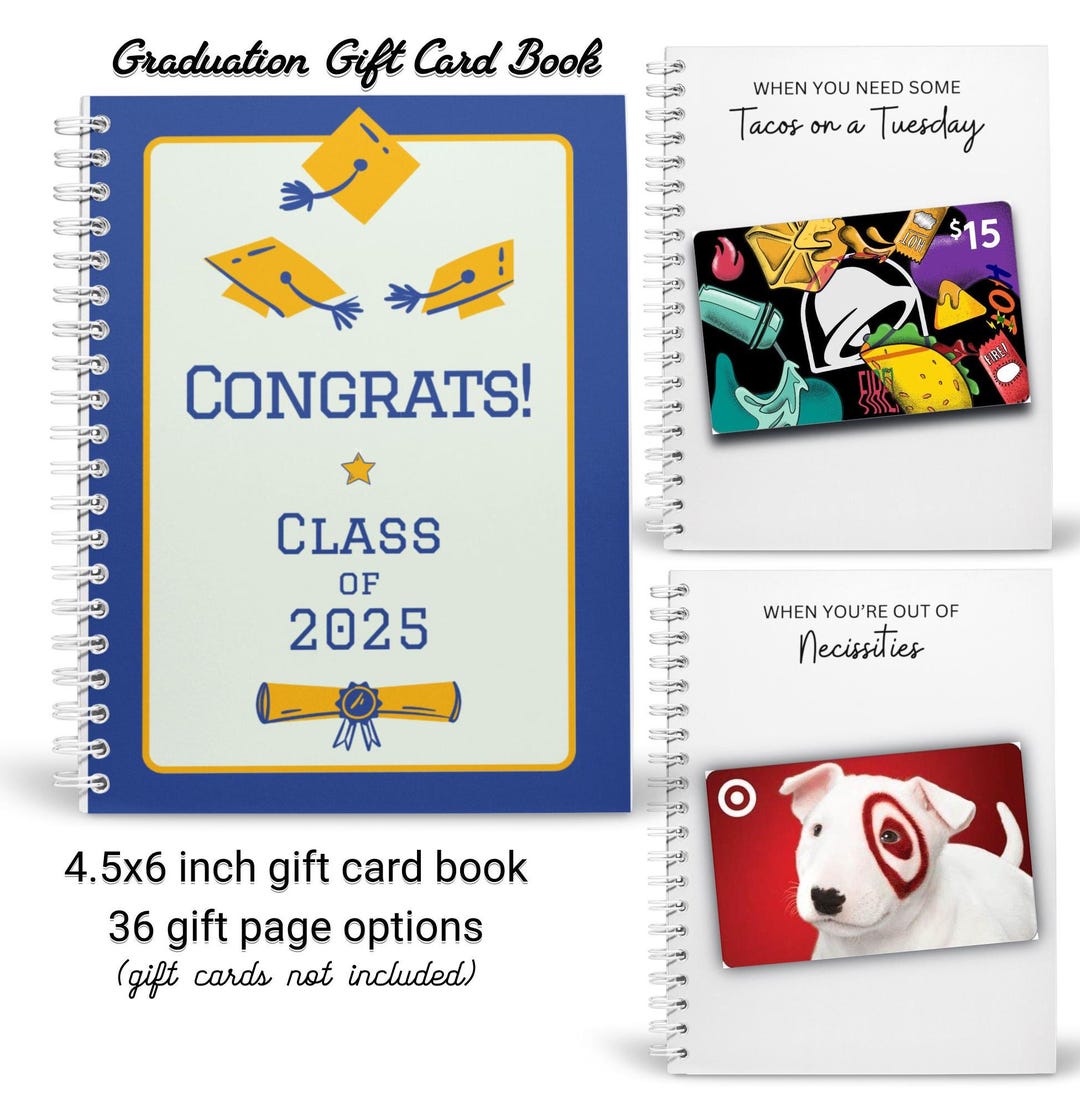 Custom Graduation Gift Card Book | Gift Card Book High School - College ...