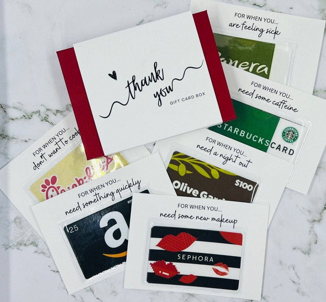 Printed Thank You Gift Card Box | Gift Card Book | Appreciation Gift ...