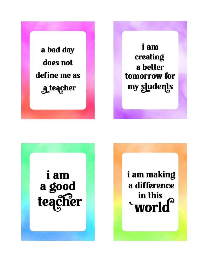 Teacher Affirmation Cards Gift Ideas for Teachers Teacher - Etsy