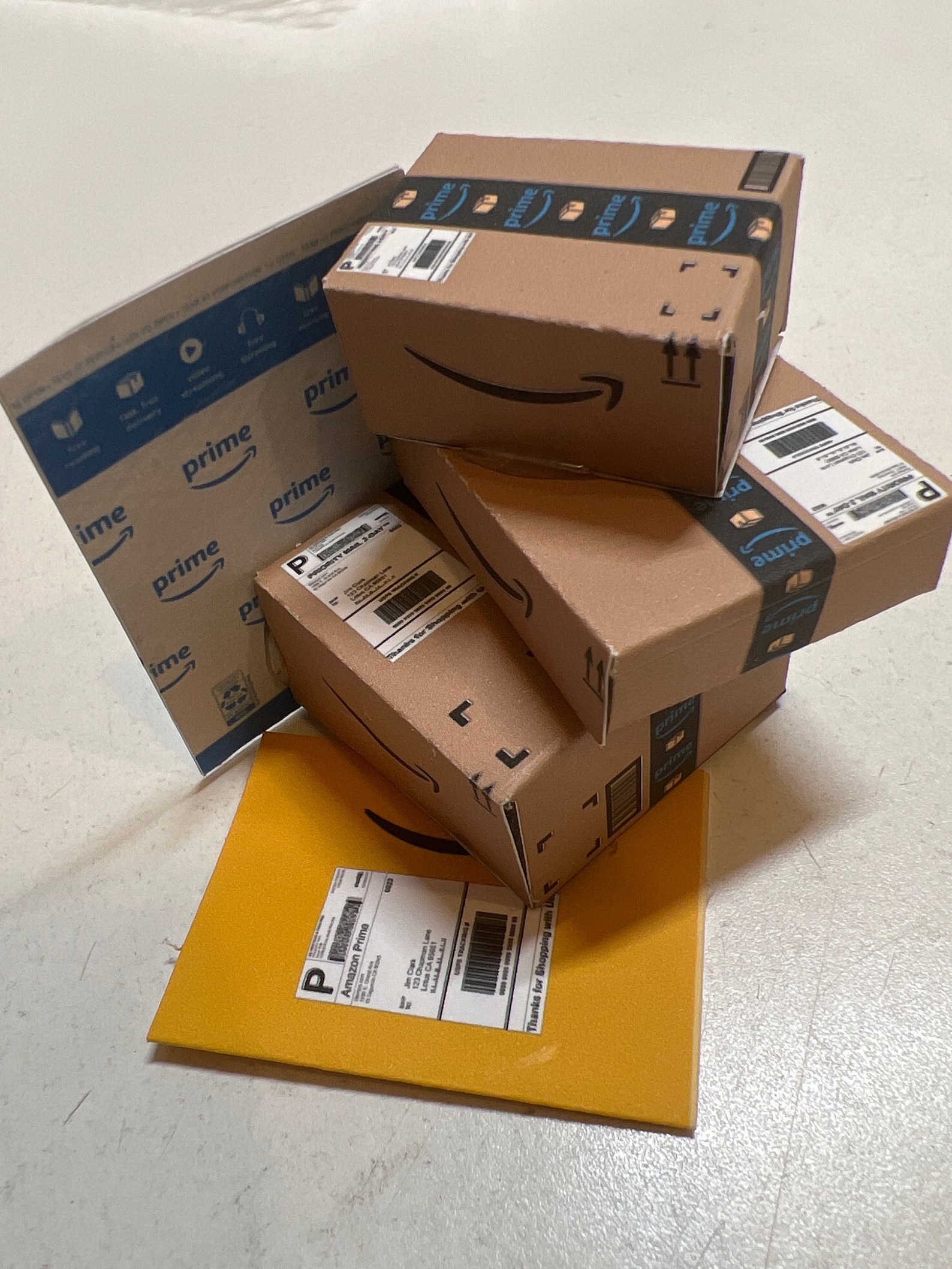 Dollhouse Miniature 5pc Amazon Shipping Packages Mailers, Envelopes ...