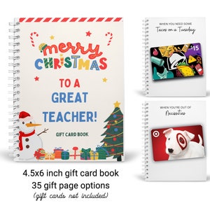 Custom Teacher Appreciation Gift Card Book | Teacher Gift Card Holder ...