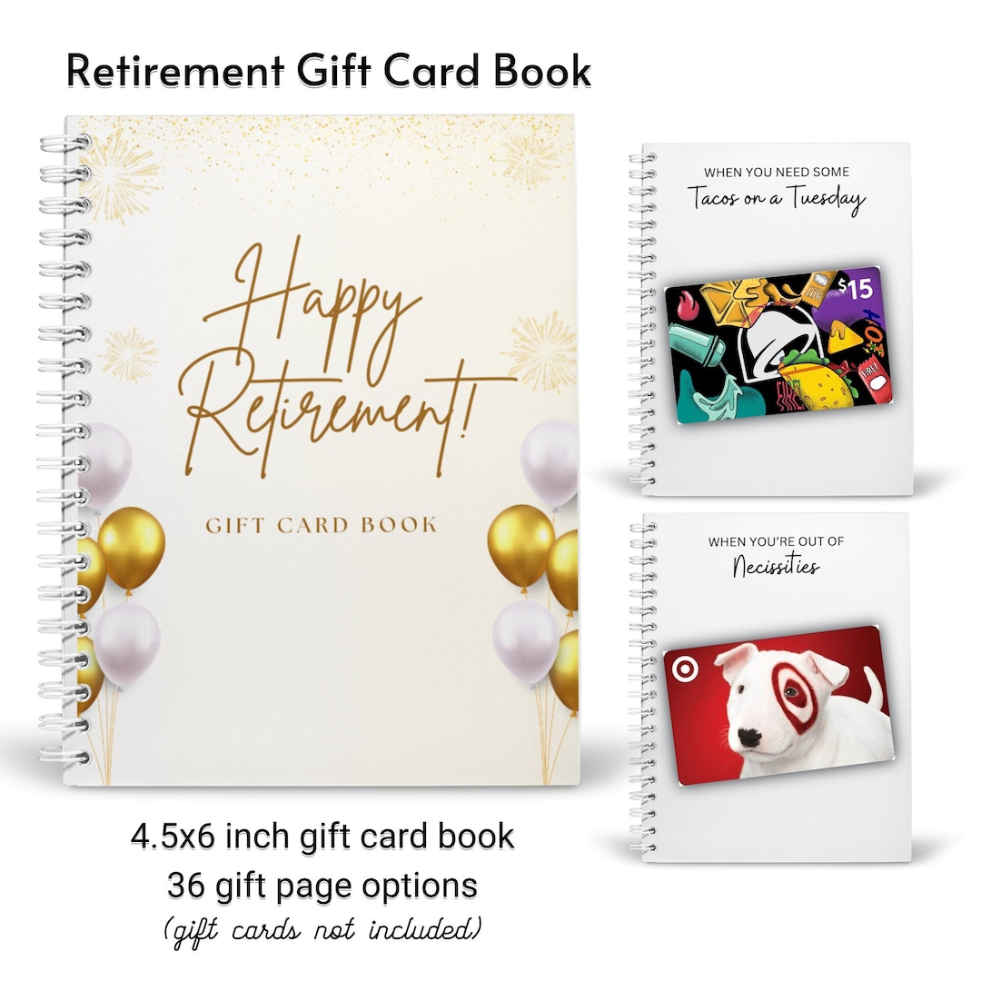 Printed Custom Retirement Gift Card Book | Retirement Gift Card Holder ...