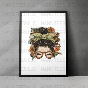 Messy Bun Fall Autumn Svg Png Dxf Eps Jpg Messy Bun Funny Graphic ...