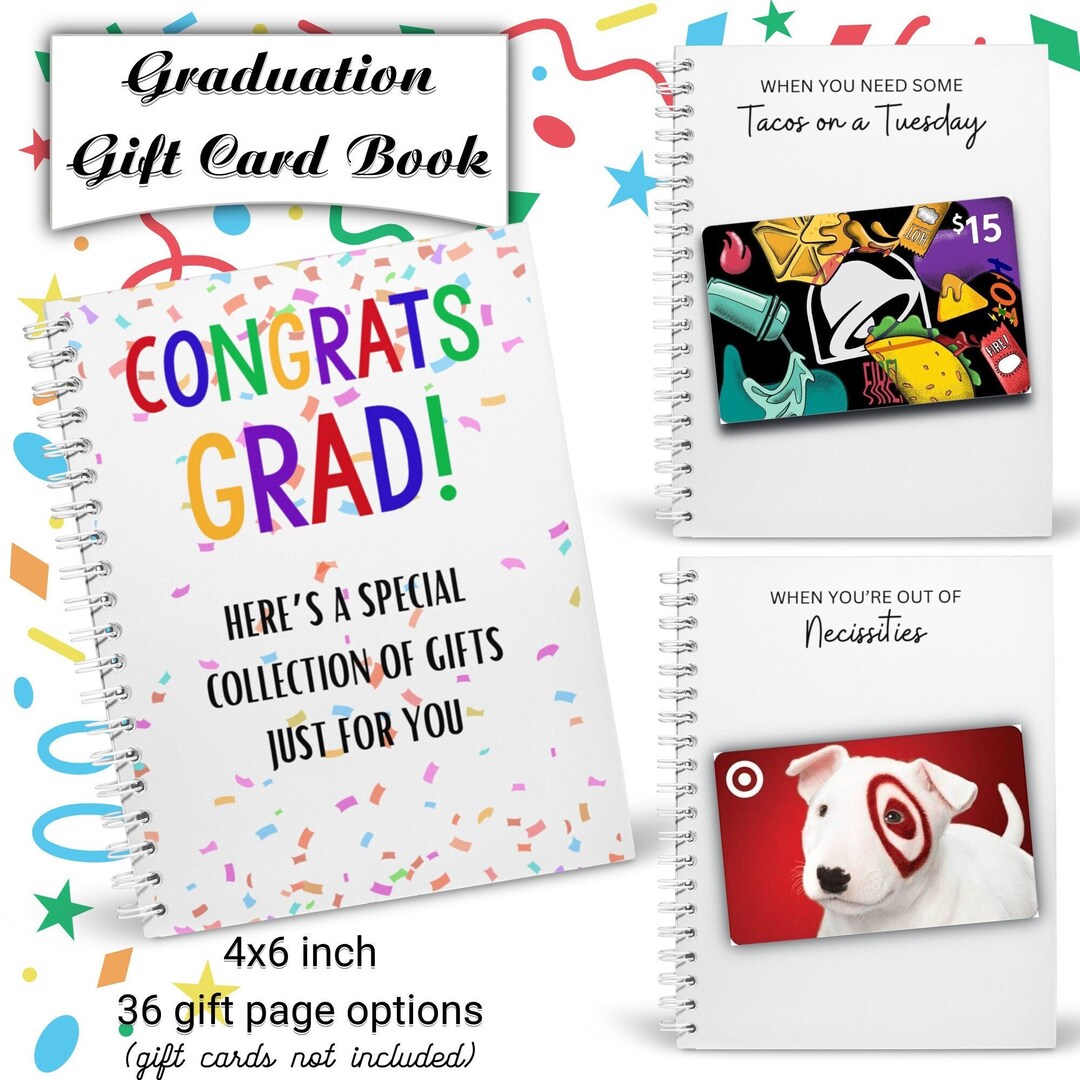 Printed Custom Graduation Gift Card Book Gift Card Book High School ...