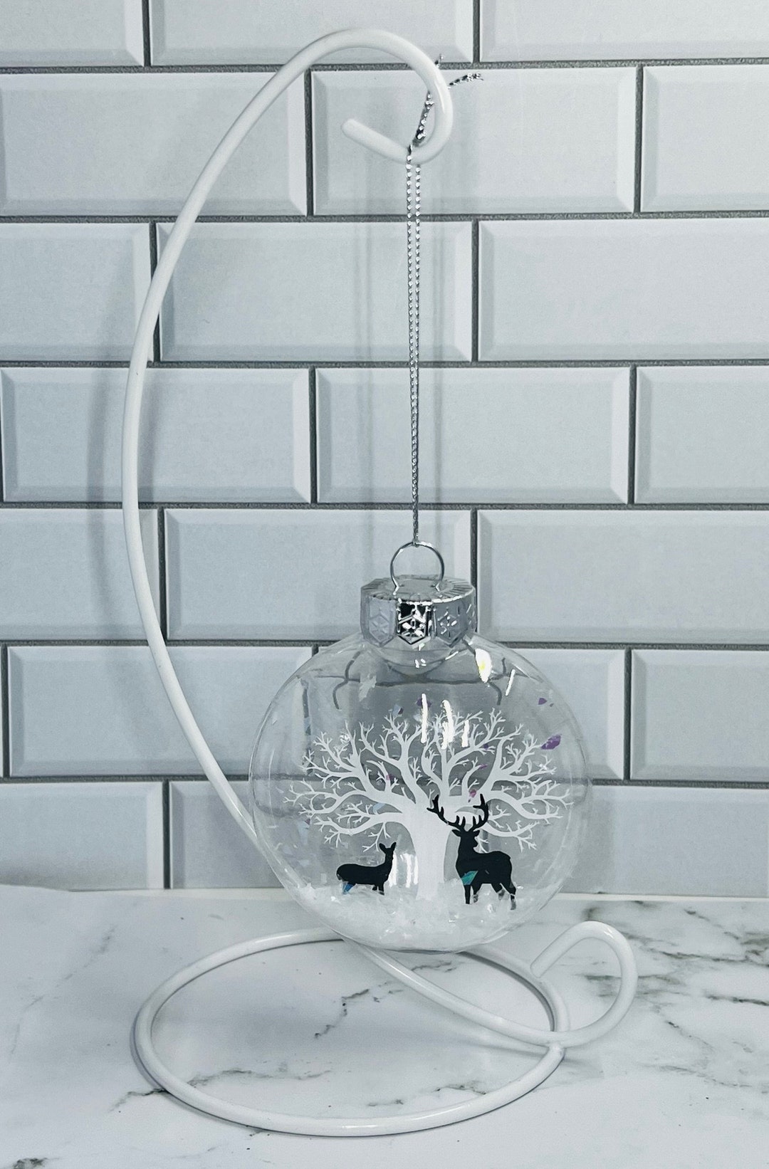 Floating Ornament With Gift Box Acrylic 3-inch Disc-shaped Ornament ...