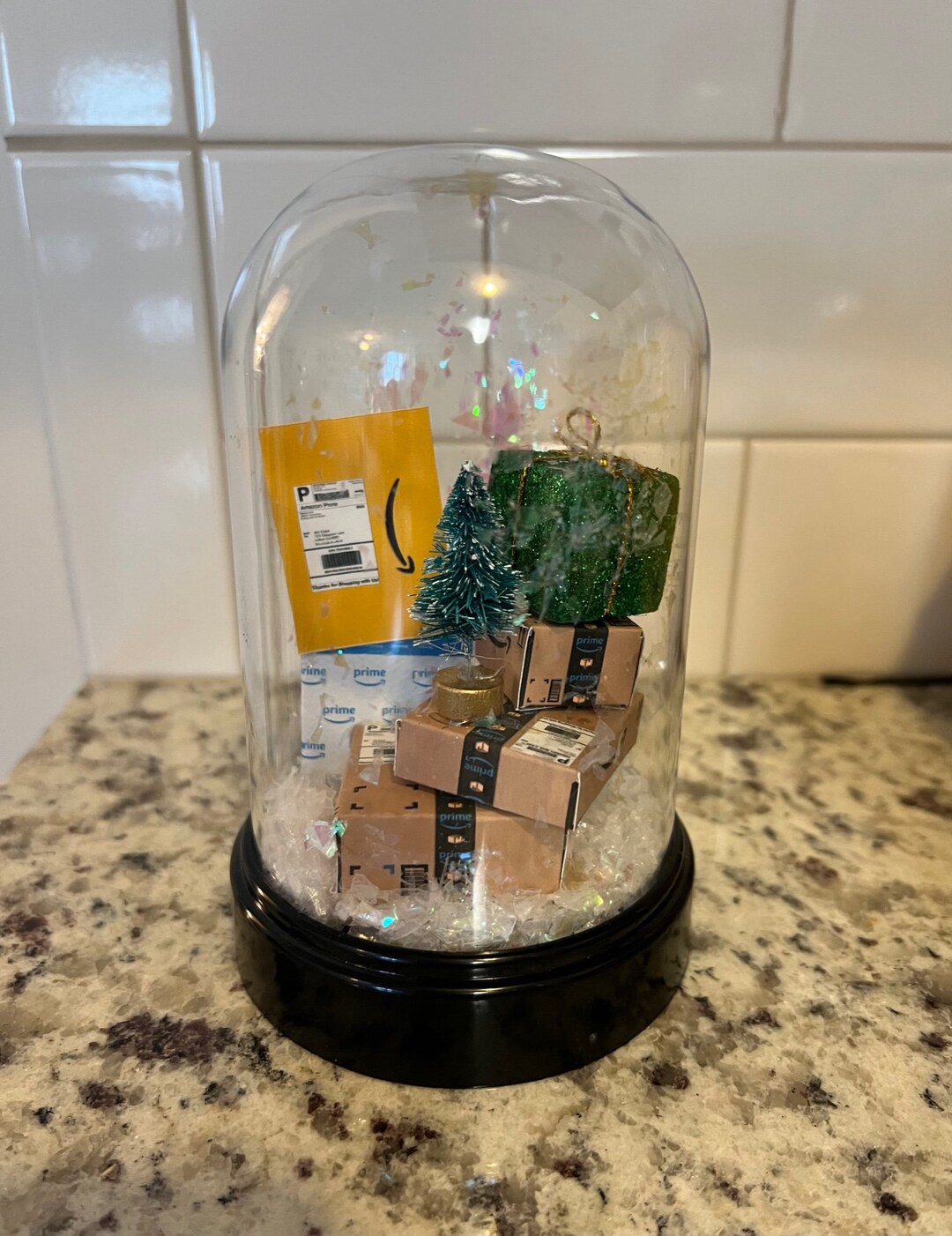Amazon Mini Packages Ornament Cloche With Fairy Lights Christmas Gift ...