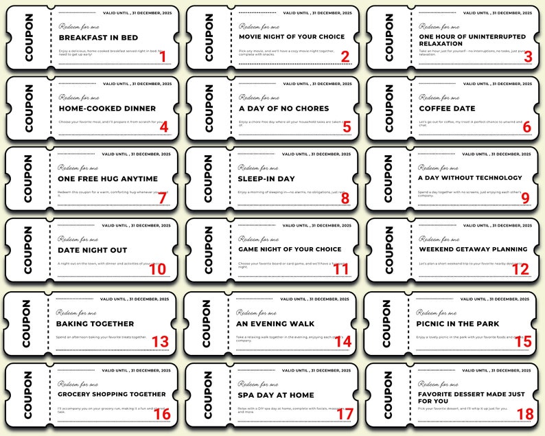 Personalized Holiday Coupon Book: Custom Vouchers, Perforated Pages - Etsy