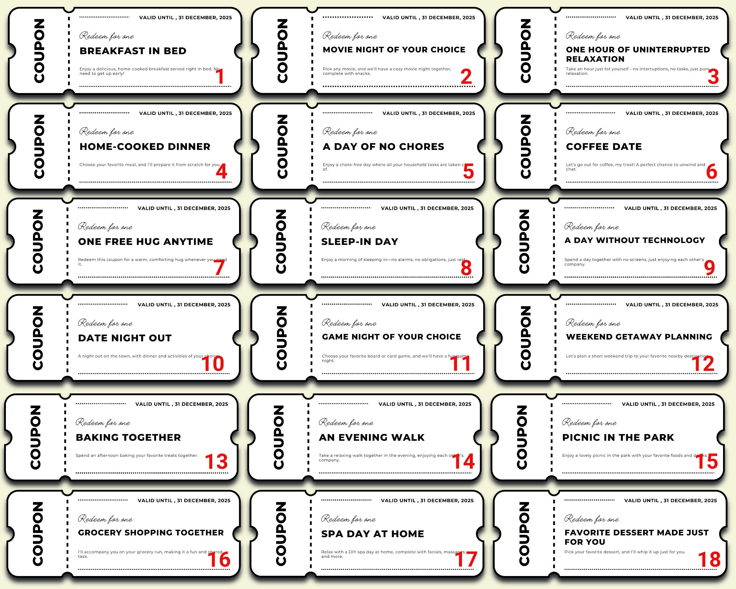 Personalized Holiday Coupon Book: Custom Vouchers, Perforated Pages - Etsy