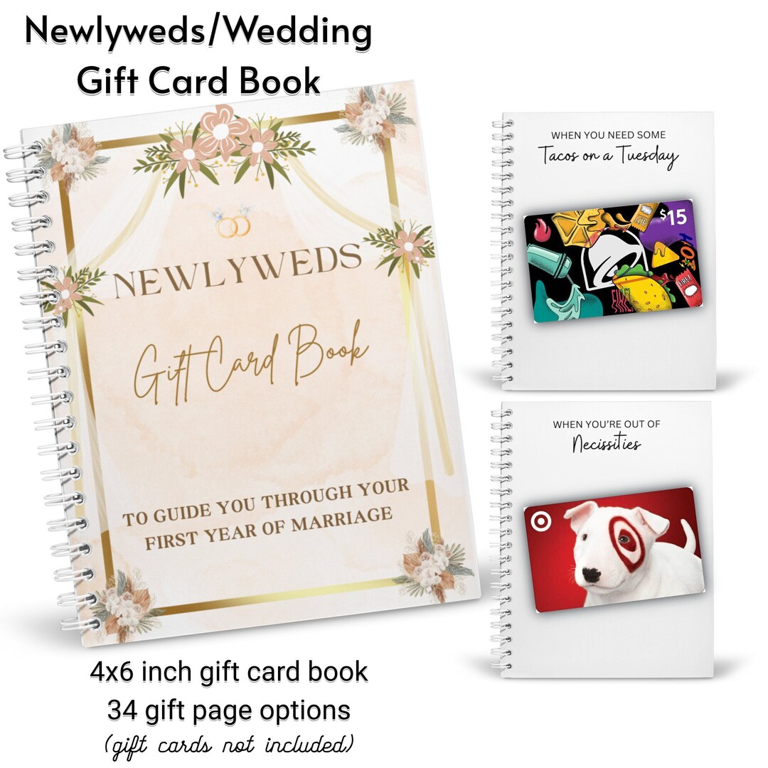 Printed Custom Newlyweds Gift Card Book Wedding Gift Card Book Friend ...