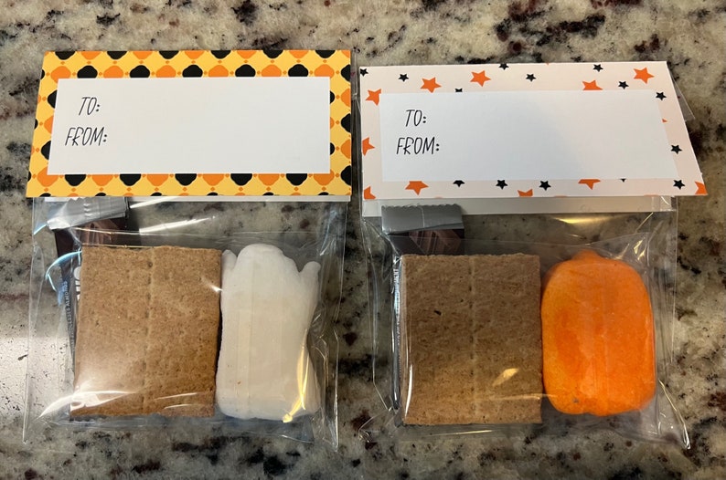 Halloween S'mores Treat Bags, Ghost Peeps, School Party Favors - Etsy