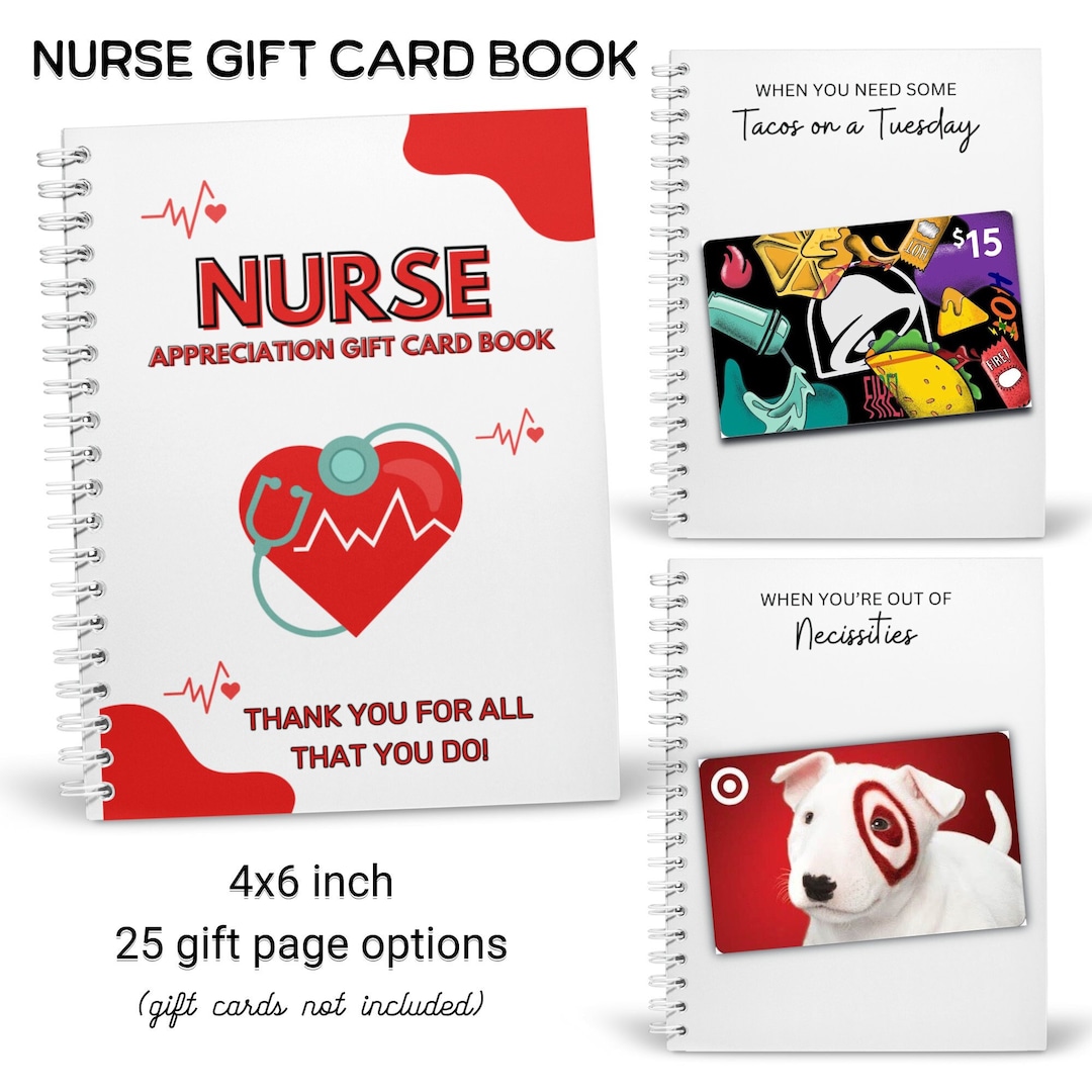 Printed Custom Nurse Appreciation Gift Card Book | Nurse Gift Card ...