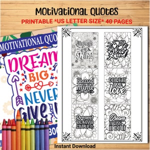Motivational Quotes Dream Big, Never Give up Coloring Pages for Teens ...