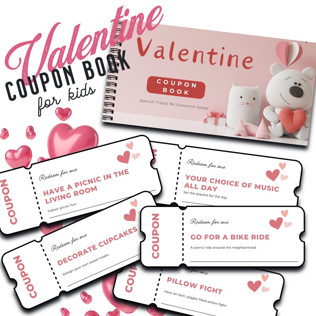 Personalized Valentine Coupon Book for Kids | Choose up to 50 ...