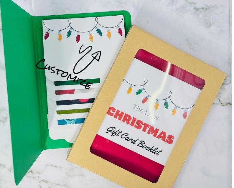 Personalized Christmas Gift Card Waterfall Booklet | Holiday Keepsake ...