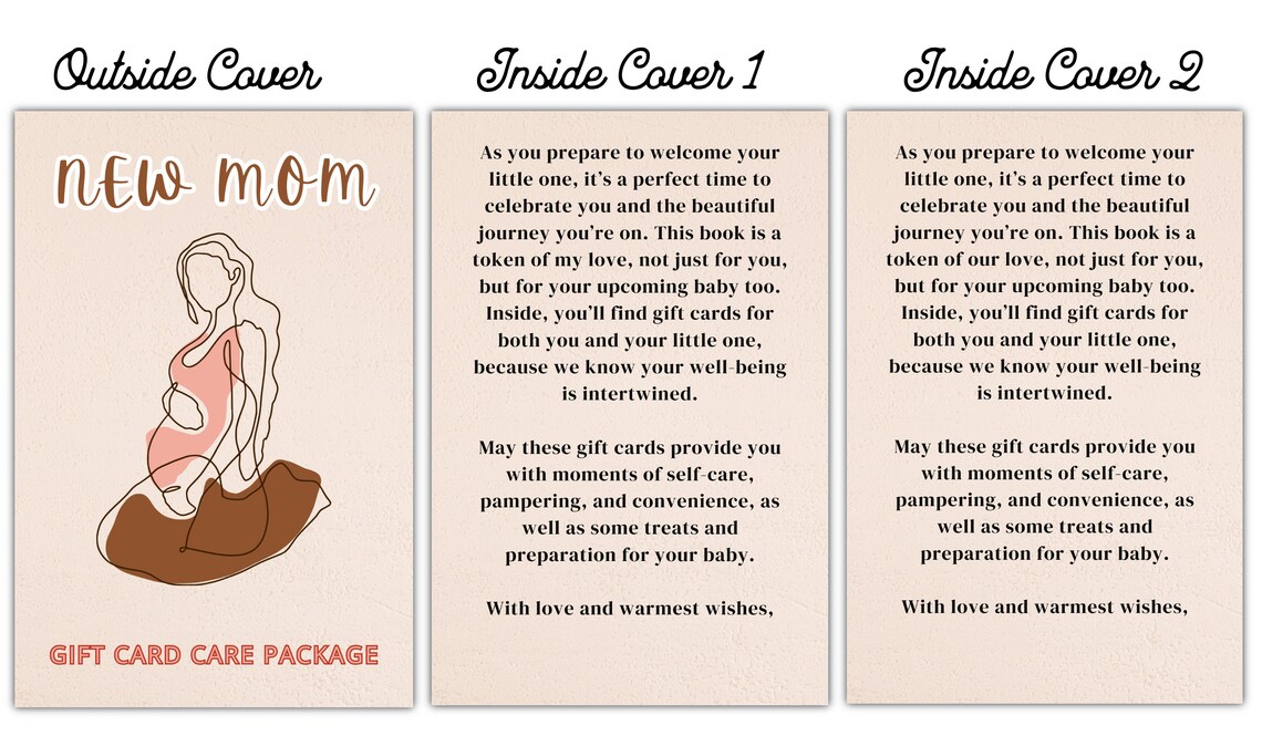 New Mom Gift Card Book - Etsy