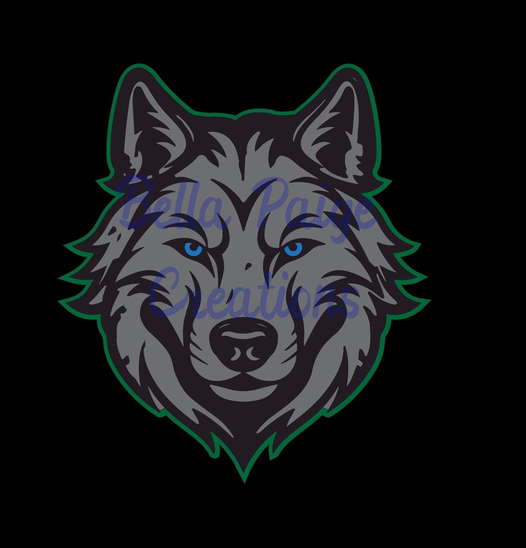Wolf Face Logo - Timberwolf & Wolf Head Designs | Green Set | Digital ...