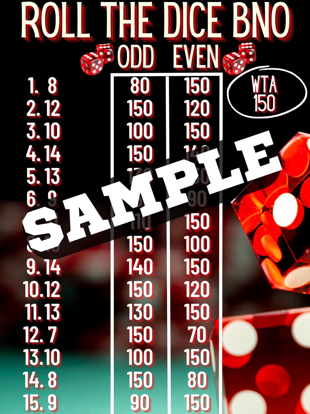 ODD or EVEN??? BNO Bingo Board - 3 Boards!!! - Etsy