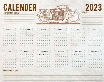 2024 Harley Davidson Wall Planner Digital Download Print Calendar Art ...