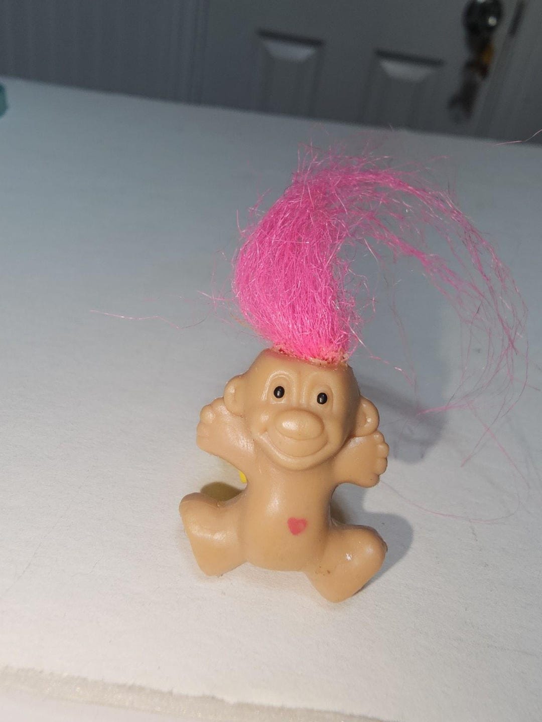 Vintage 90s Russ Troll RING Pink Hair Yellow Ring - Etsy