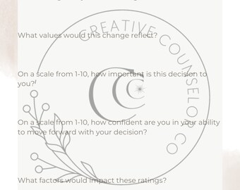 Decisional Balance Worksheet Editable / Fillable PDF Template for ...